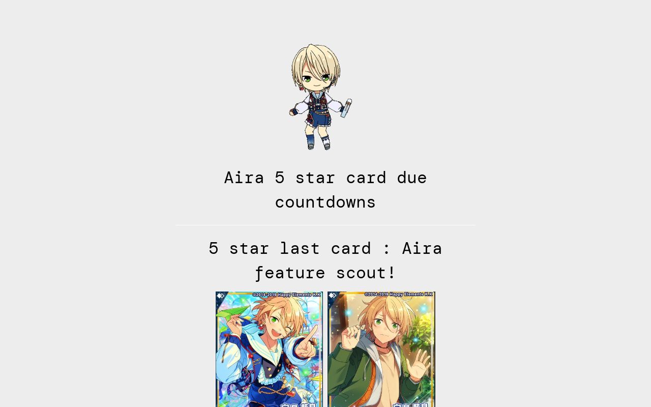 Aira card countdowns
